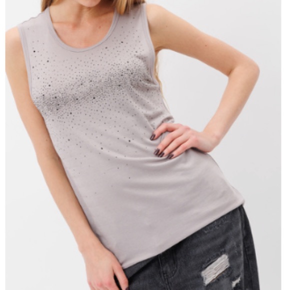 Vocal | Tops | Mocha Rhinestone Tank | Poshmark